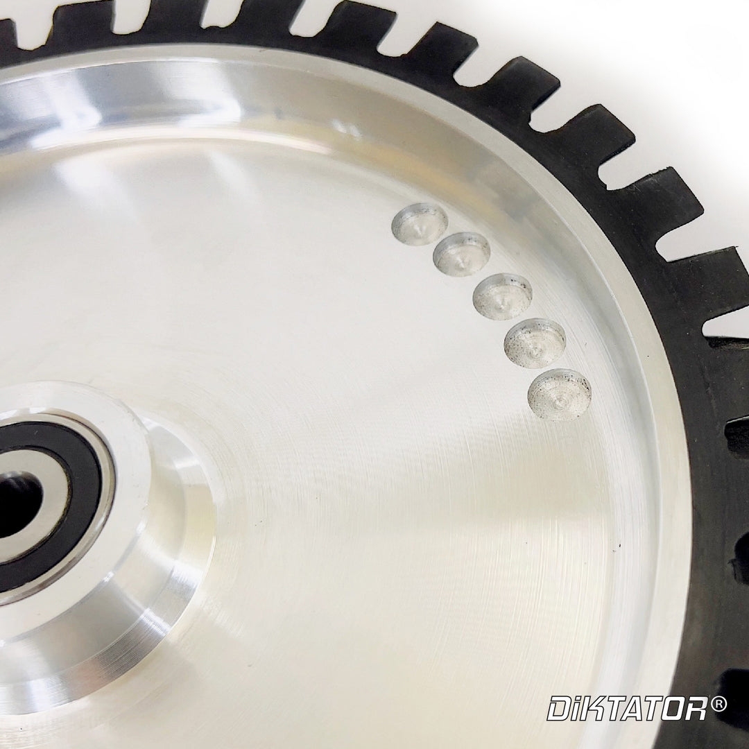 12 in. Serrated 2x72 Belt Grinder Contact Wheel | Diktator Grinders