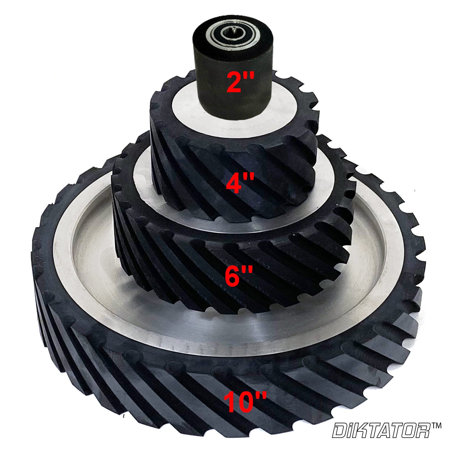6 In. Serrated Rubber Grinder Wheel for 2x72 Belt Grinder – Diktator ...